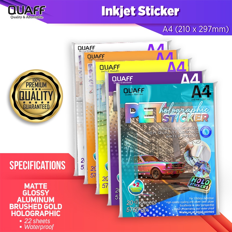 A4 Size Pearl Sticker or PET Aluminum Sticker A4 Size for Labels and ...