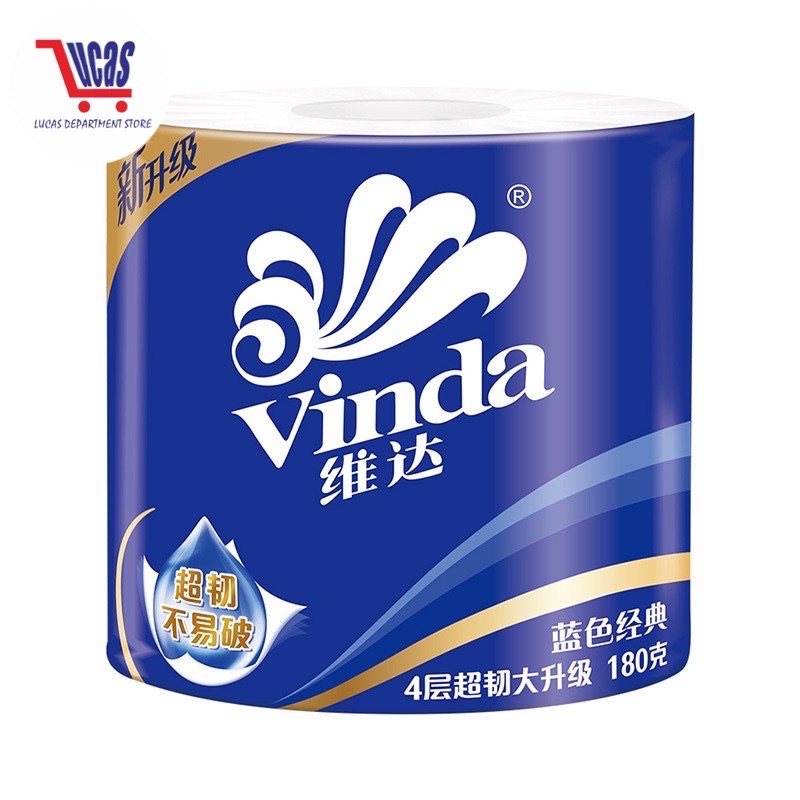 Vinda Super Soft Bathroom Tissue and Toilet Paper Roll (4 layers, 180g ...