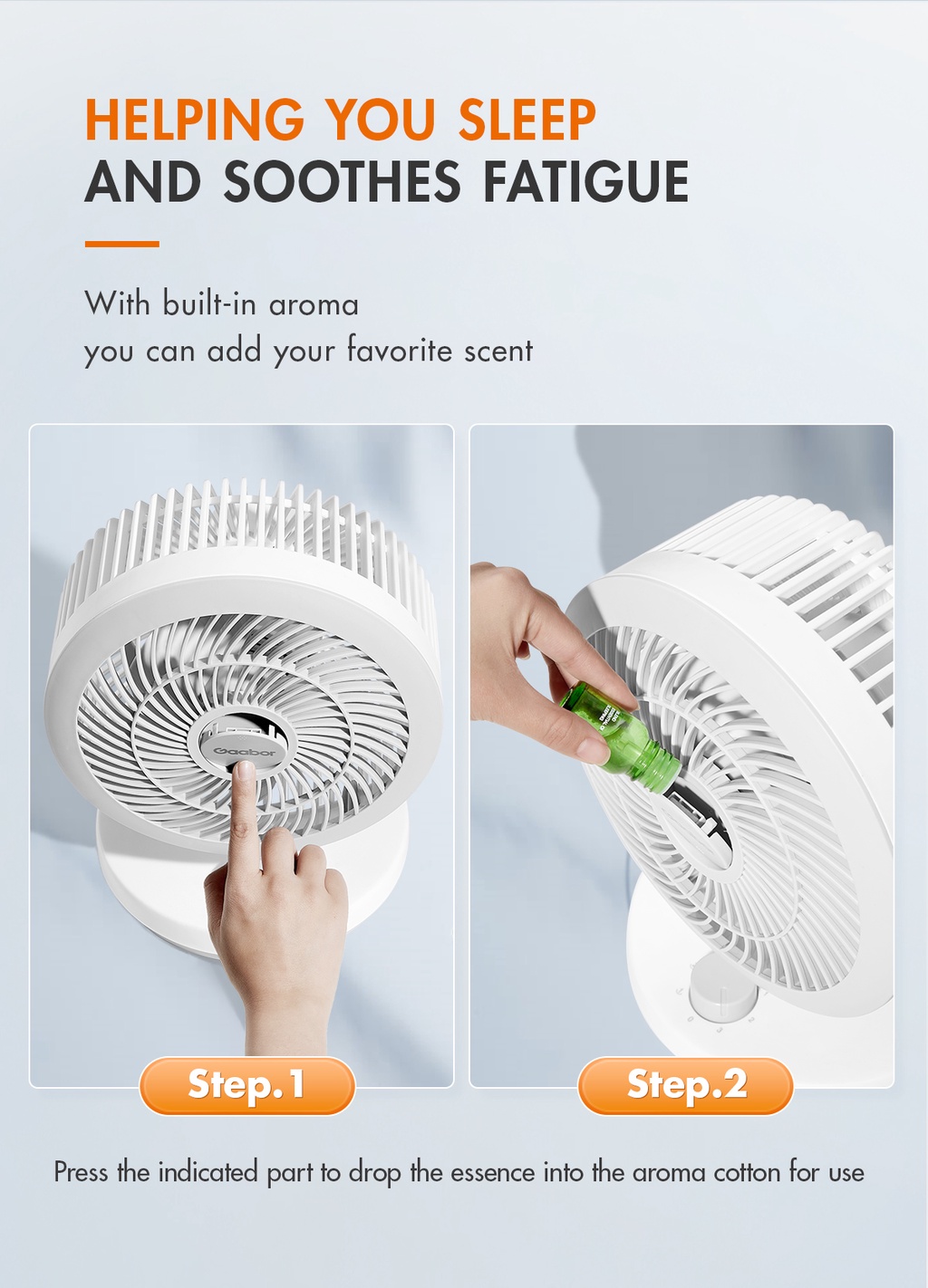 Gaabor Compact Electric Desk Fan Low Noise 3D Swing | Shopee Philippines