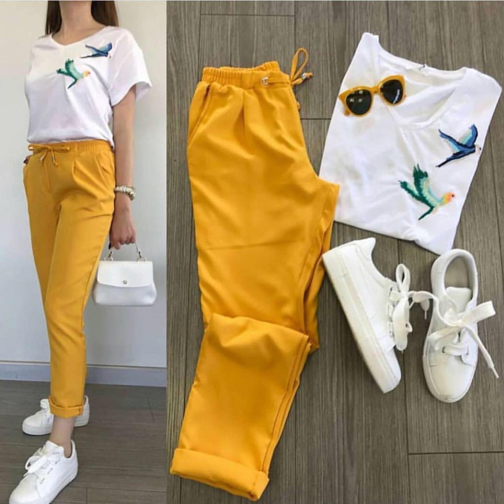 Korean Terno Pantstop And Pants Formal Use Casual Terno Shopee Philippines