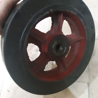 Push Cart Wheel 10" / 12" Heavy Duty Steel Body Rubber Wheel | Shopee ...