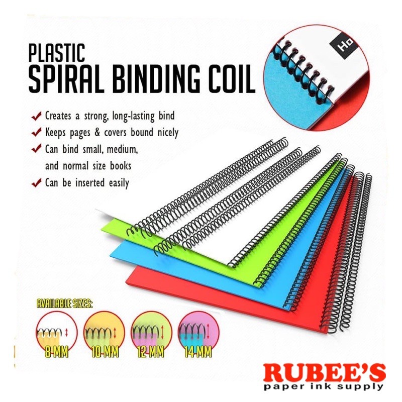 Plastic Spiral Coil Binder (100 Pieces) | Shopee Philippines