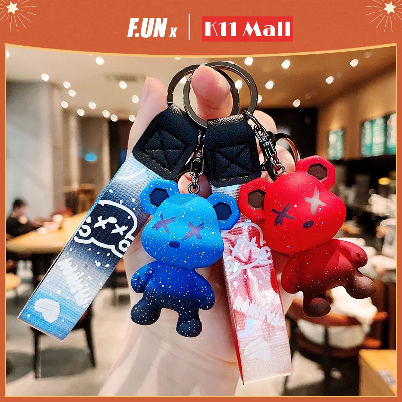 Personalized Color Changing Keychain pendant couple cute bear car ...