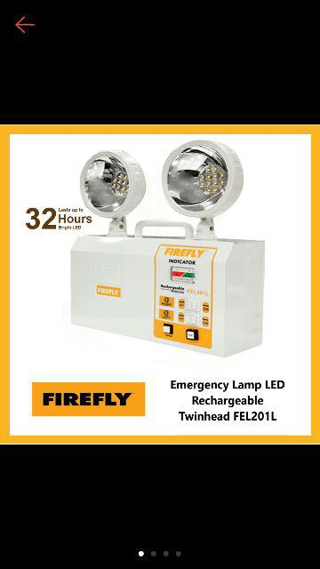 Firefly Emergency Lamp LED Rechargeable Twinhead FEL201L | Shopee ...