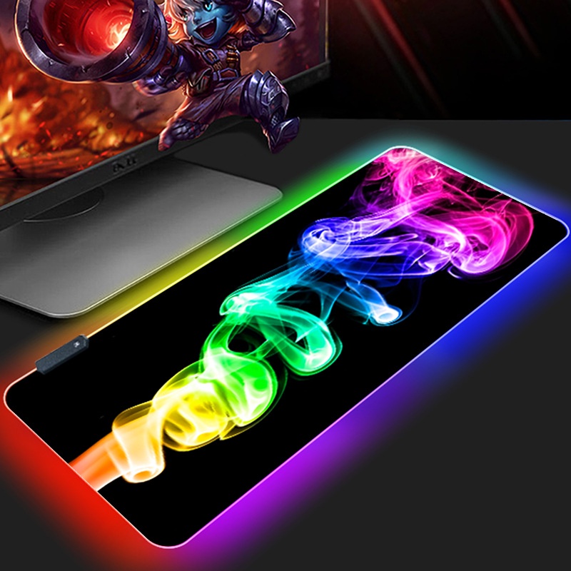 RGB Mousepad Gaming Mouse Pad Extended Colorful LED Breath Light ...
