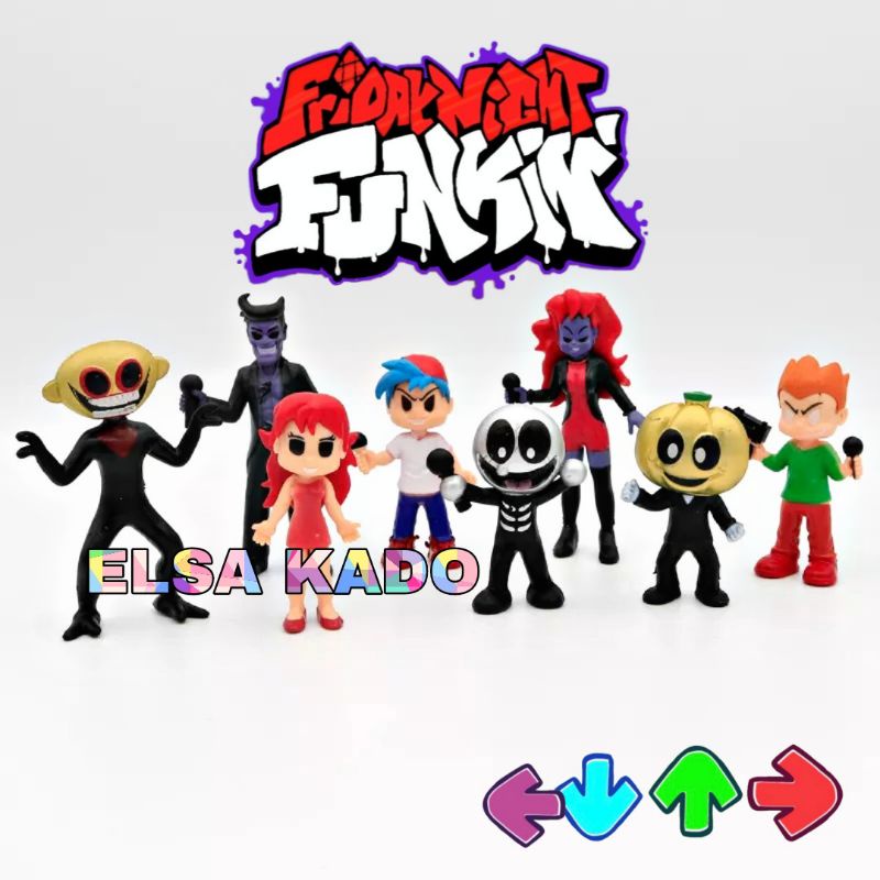 Friday Night Funkin Game Fnf Figure Set Of 8 Toys Cake Topper Display ...
