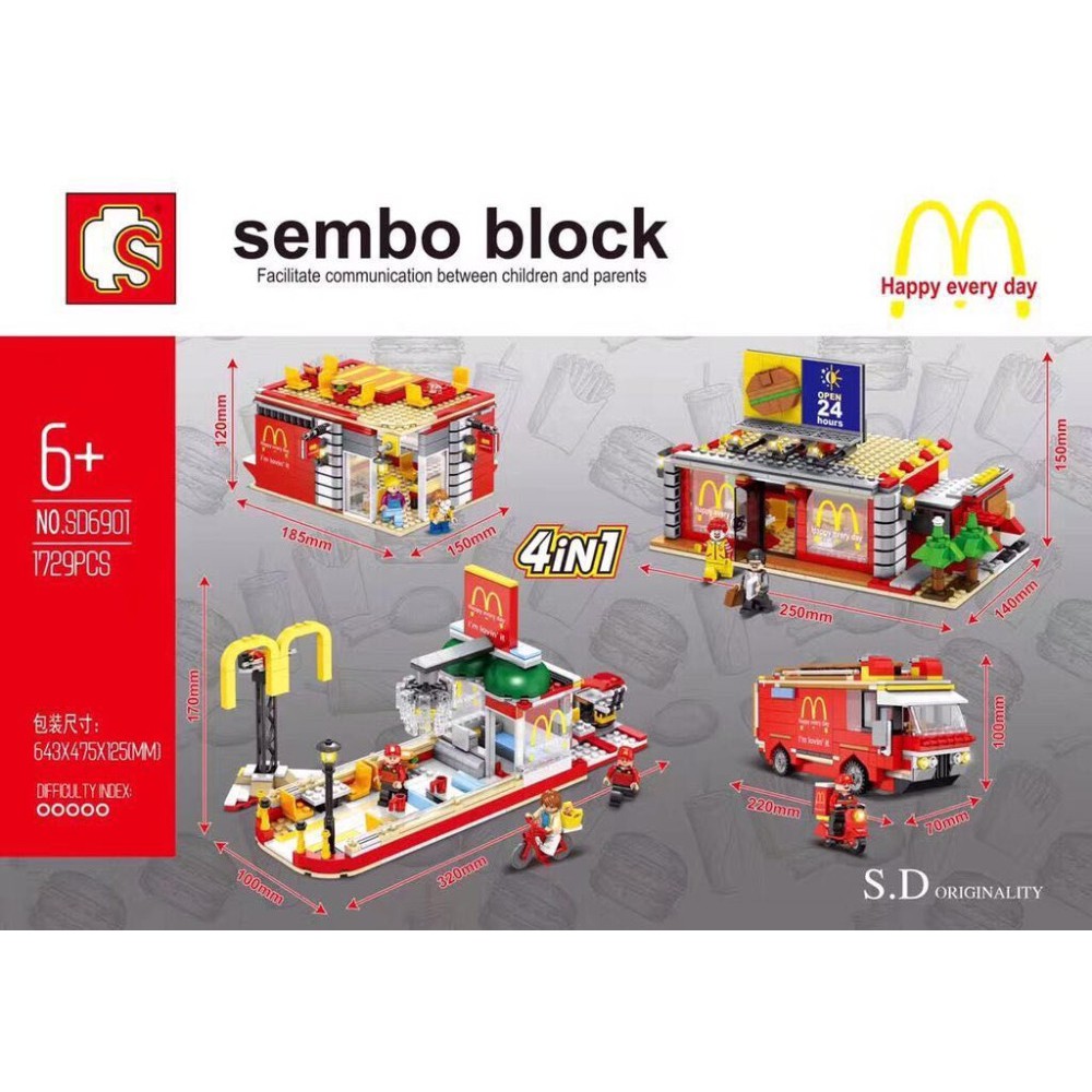 Sembo Blocks McDonalds McDo Hamburger Food Restaurant House Building ...