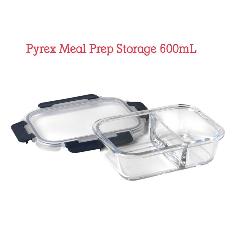 Pyrex Meal Prep Rectangular Duo Divided Lunch Box | Shopee Philippines