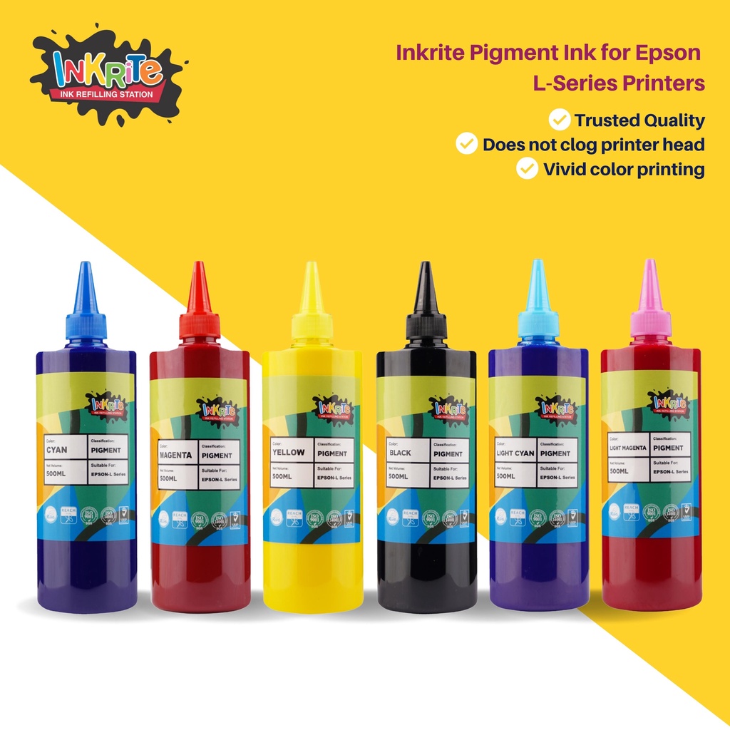 Inkrite Pigment Ink for Epson L-Series 664 Printers, 500 ml | Shopee ...