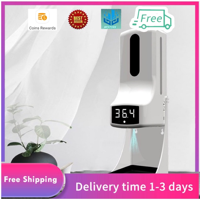 K9 pro 1000ml Wall-Mounted Digital Infrared Thermometer Automatic Sensor Alcohol Disinfectant ...
