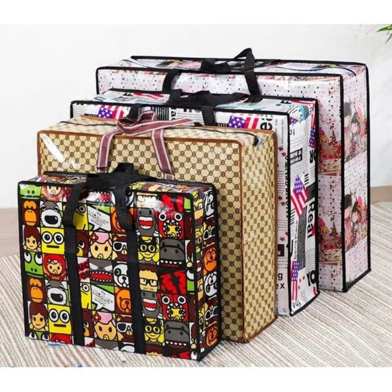 Canvas Plastic Bags Sako Bag Zipper Bag(5size) | Shopee Philippines
