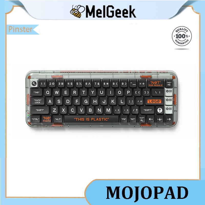 MelGeek Mojo68 dark night knight transparent wireless mechanical ...