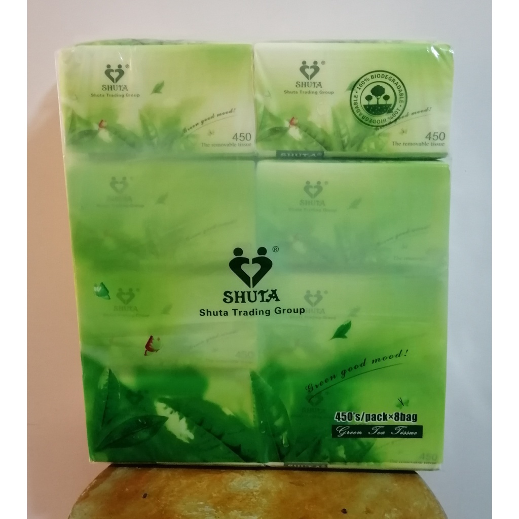 Per Pack 8's - Shuta Green Tea Tissue Box 450's (S-0010) | Shopee ...