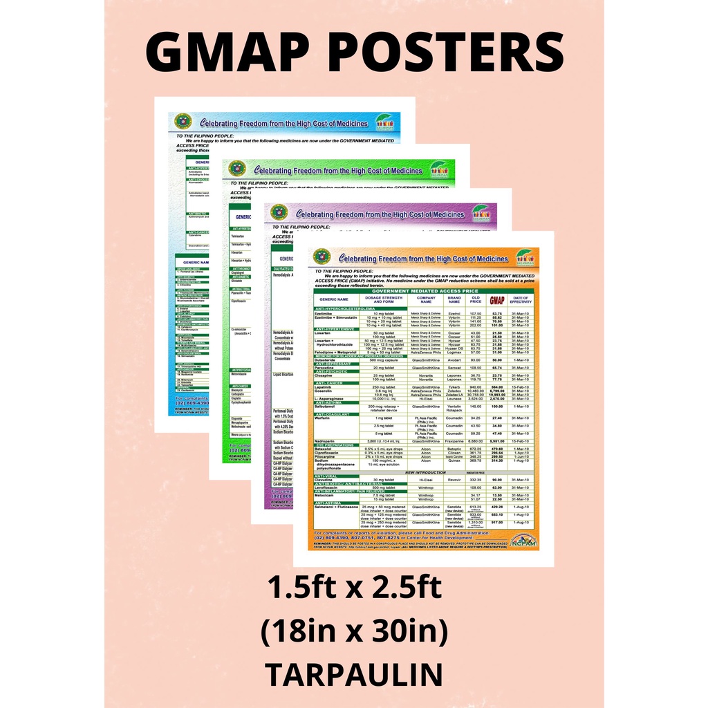 GMAP Posters TARPAULIN with eyelet ring (4pcs/set) | Shopee Philippines