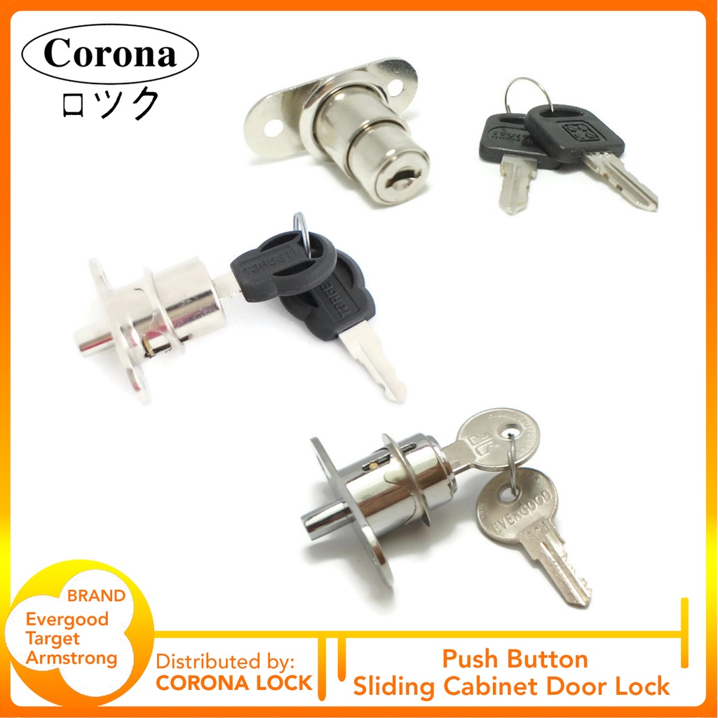 Push Button Sliding Cabinet Door Lock | Shopee Philippines