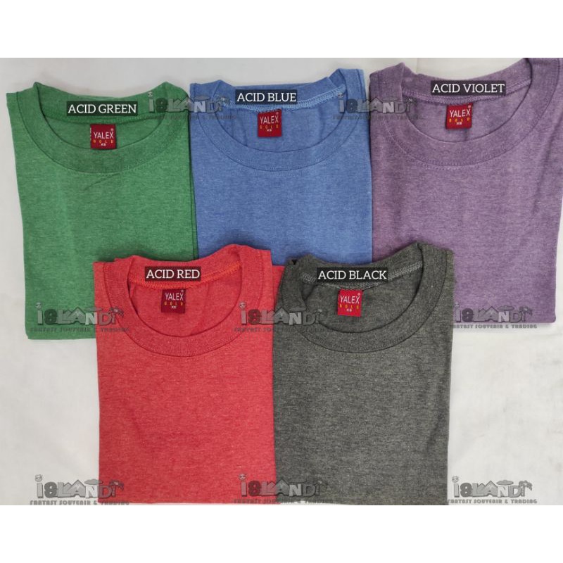 [COD] Yalex Acid Colors Plain T-shirt / Round neck Red Label XS - 3XL ...