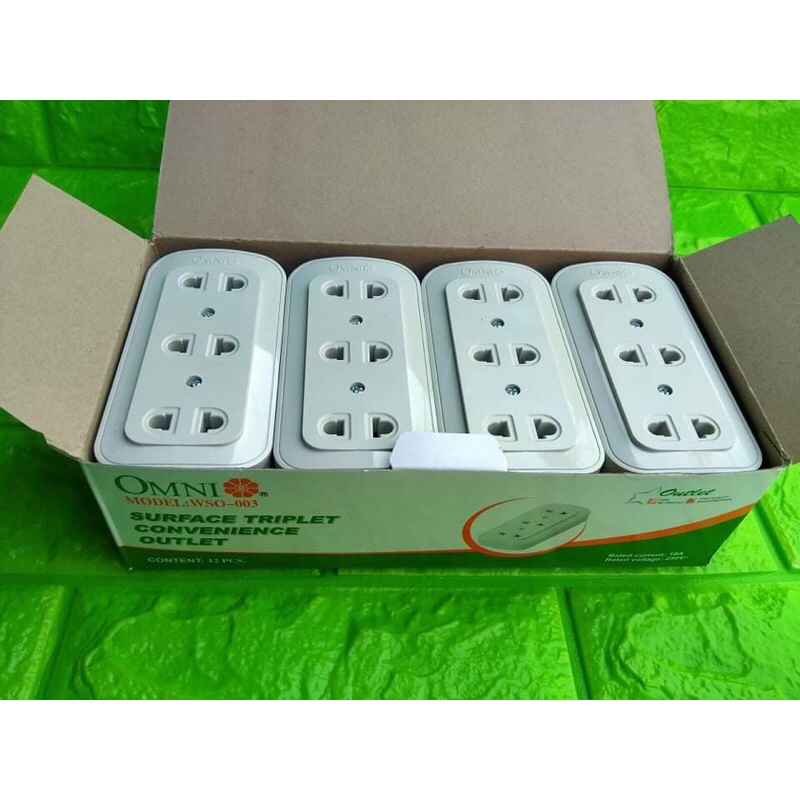 OMNI WSO-003 Surface Triplet convenience outlet. | Shopee Philippines