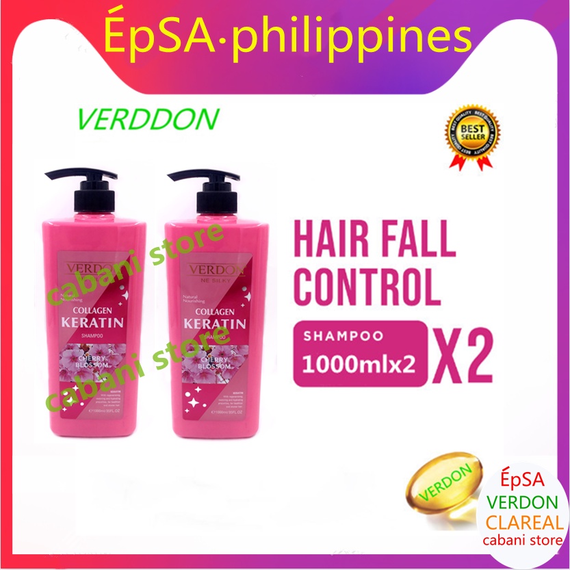 VERDON SHAMPOO COLLAGEN KERATIN Cherry blossoms 1000mlX2 5016G | Shopee ...
