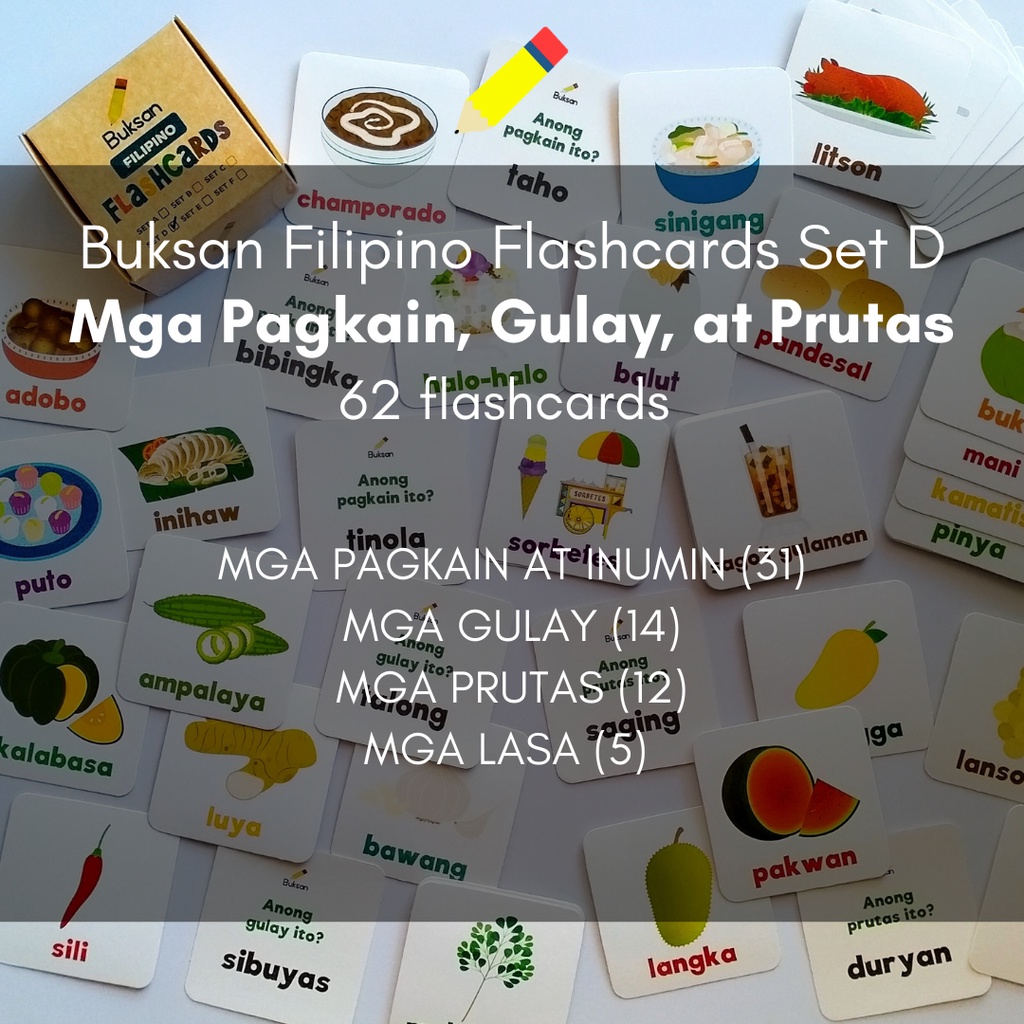 Buksan Filipino Flashcards | Set D - Mga Pagkain, Gulay, at Prutas ...