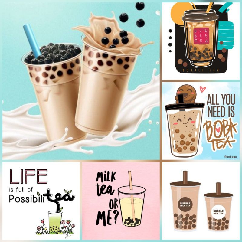 Milk Tea Theme Wall Decor Batch 2 Designs A4 SIZE LAMINATED | Shopee ...