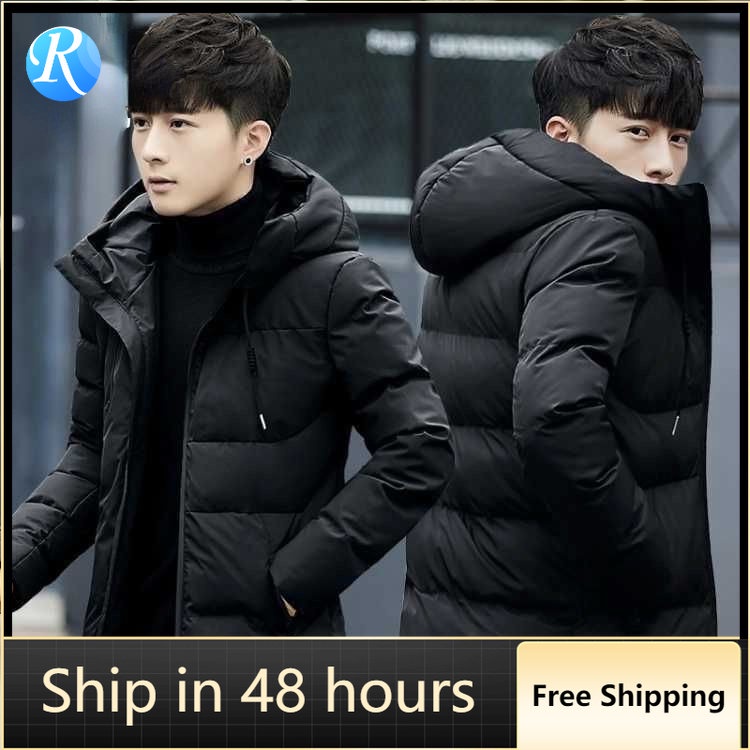 Autumn Winter New Short Padded Jackets Men's Y2k Slim Hooded Tooling ...