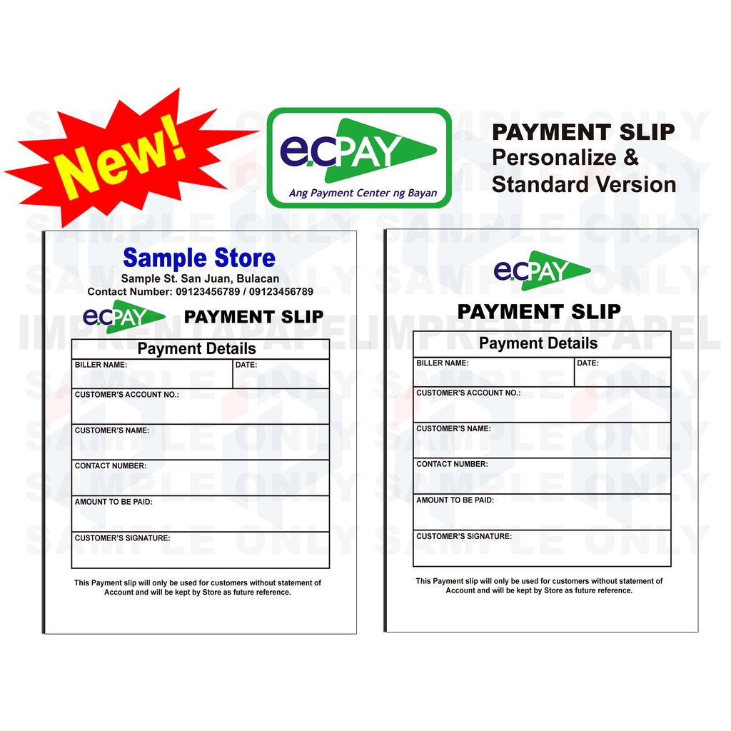 ECPay Payment Slip / Transaction Slip | Shopee Philippines
