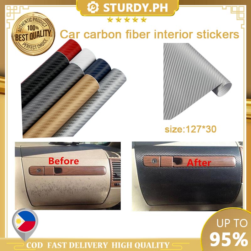 127*30 Car 7D Carbon Fiber Sticker Waterproof Glossy Vinyl Roll ...
