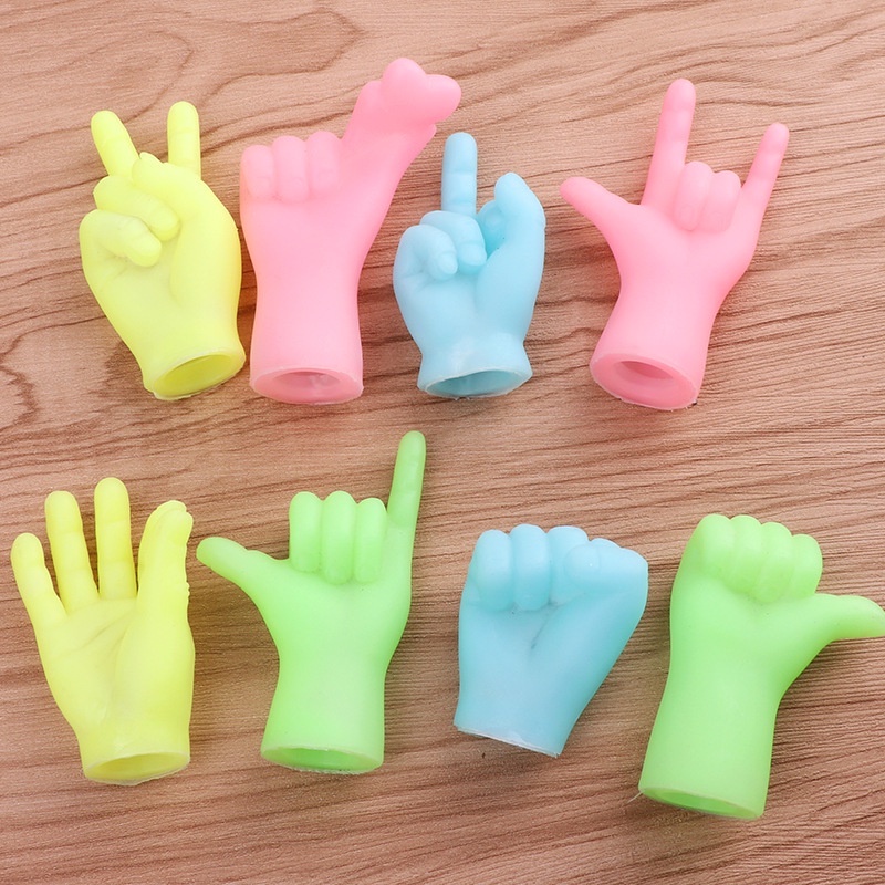 Simulation Little Hands Funny Mini Hands Foot Finger Sleeve Silicone ...