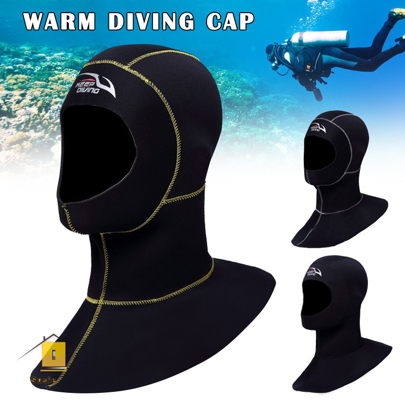SE 3MM Neoprene Scuba Diving Hood with Shoulder Wetsuit Hood Snorkeling ...