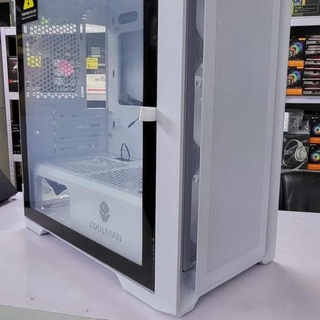 Coolman Ruby Black / White w/ 3 RGB Fans MATX Desktop Computer PC Case ...