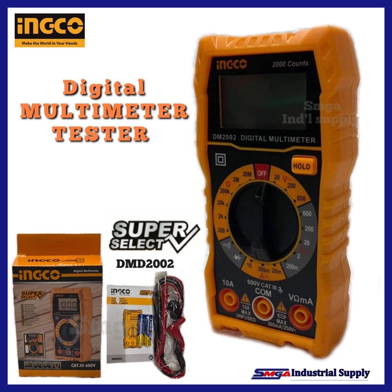 Ingco Digital Multimeter Tester DM2002 | Shopee Philippines