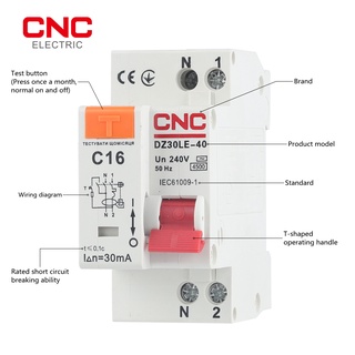 CNC YCB6HLE-63 2P Main Switch 30mA Residual Current Circuit Breaker ...