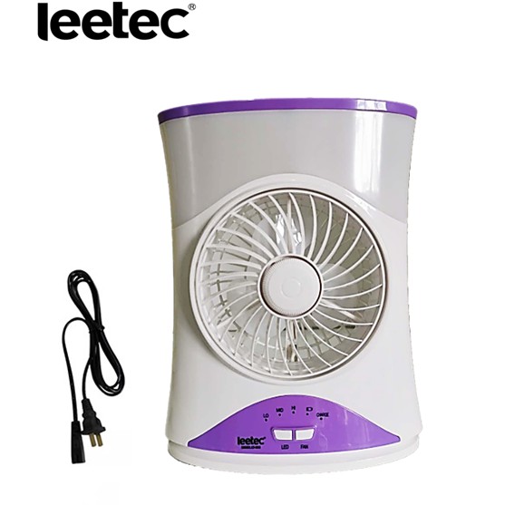LEETEC LT-653 Rechargeable Mini Fan 5'' Fan & 22pcs Bright LED Desk Fan ...