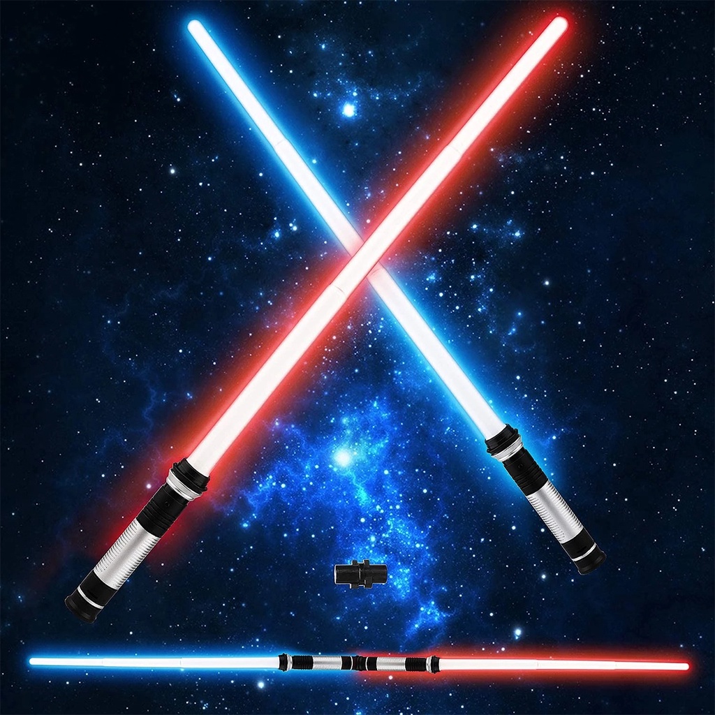 2Pcs Laser Lightsaber 2 In 1 Retractable Darth Vaders Sword Cosplay ...