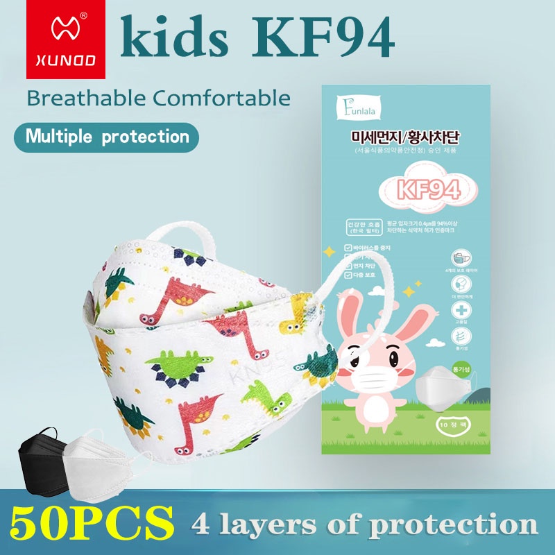 XUNDD KF94 Mask for kids 50pcs 4 layers of protection facemask k94 ...