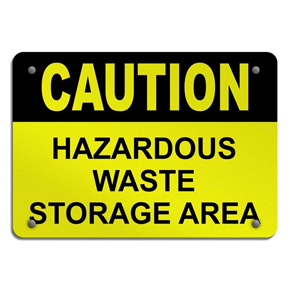 Warning Sign Hazardous Waste Storage Area Warehouse Road Sign Business ...