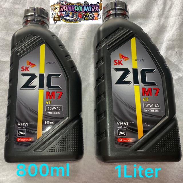 ZIC M7 4T 10W-40 Synthetic Motor Oil 800ml & 1Liter | Shopee Philippines