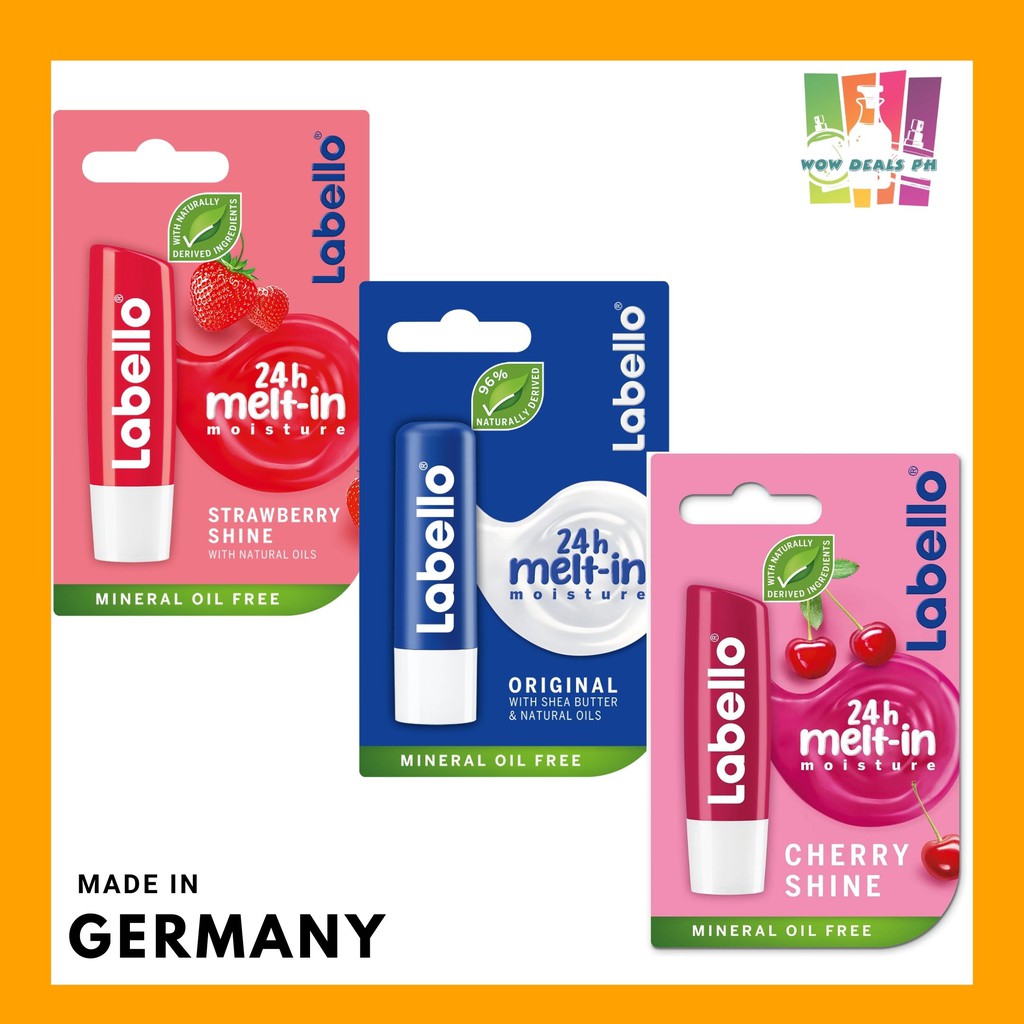 Nivea Labello 24h Melt-in Lip Balm 4.8g Made in Germany | Shopee ...