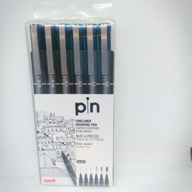 Original Uni Pin Fine Line Set with Case | Shopee Philippines