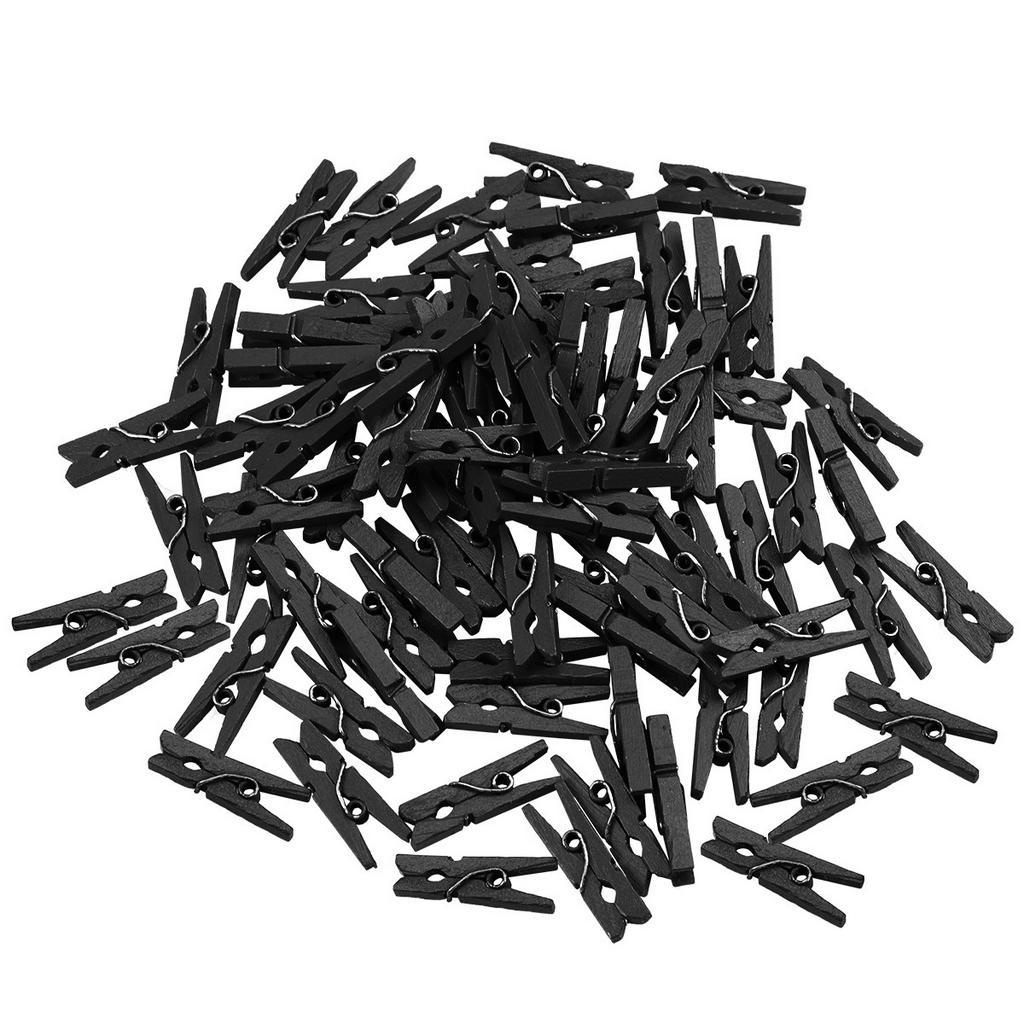 Vosarea 100PCS Mini Natural Wooden Paper Clips Utility Versatile