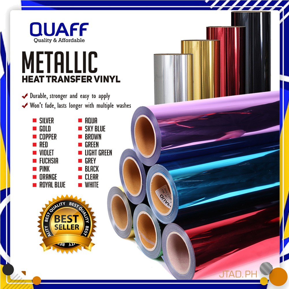QUAFF CDN Metallic Cuttable Heat Transfer Vinyl for T-shirt 20inches ...