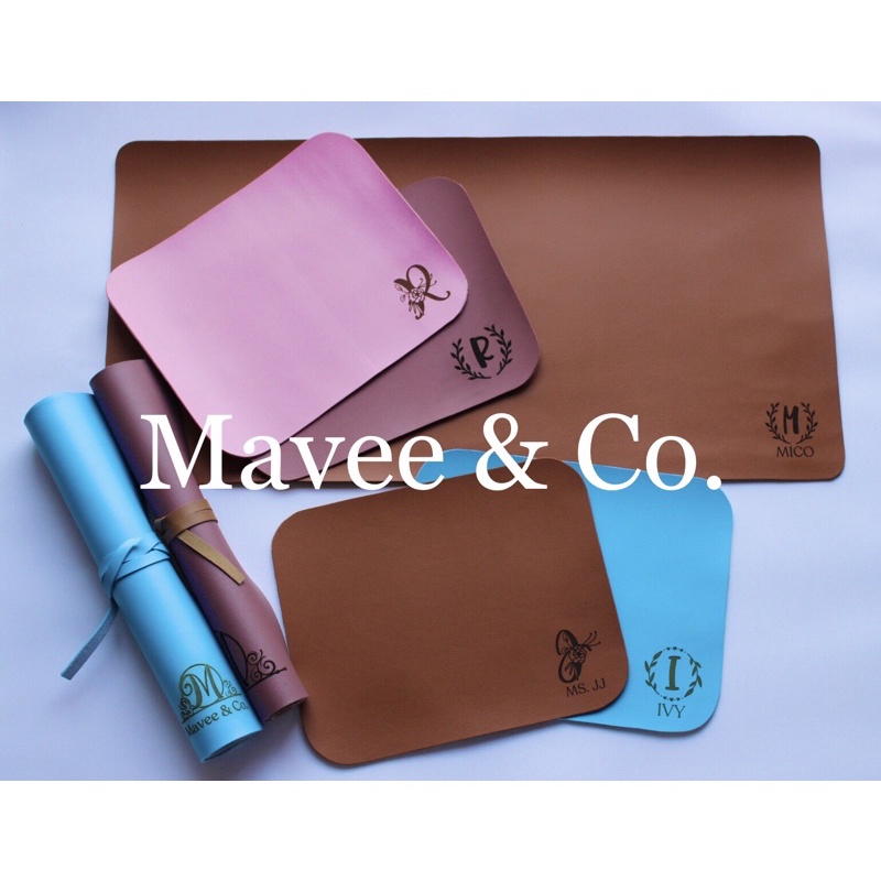 MAVEE Personalized Engraved Desk Leather Mat & Mouse Pad | Shopee ...