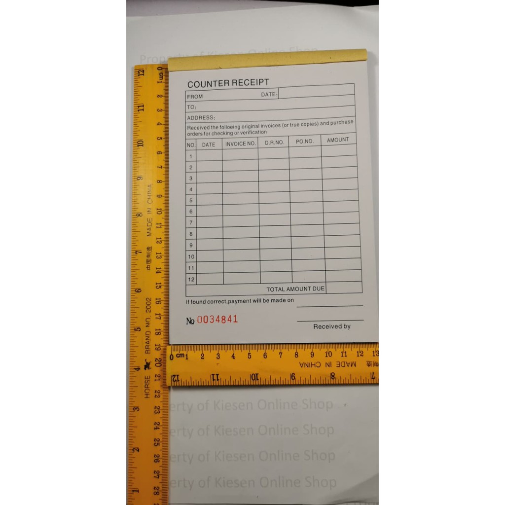 Counter Receipt carbonized 2 PLY or 3 PLY portrait (7x5inches) | Shopee ...