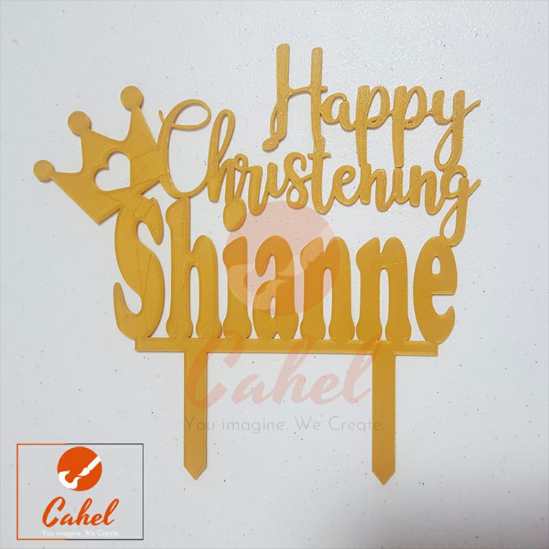 Christening Baptism Dedication Cake Topper Personalized Customized Cake ...