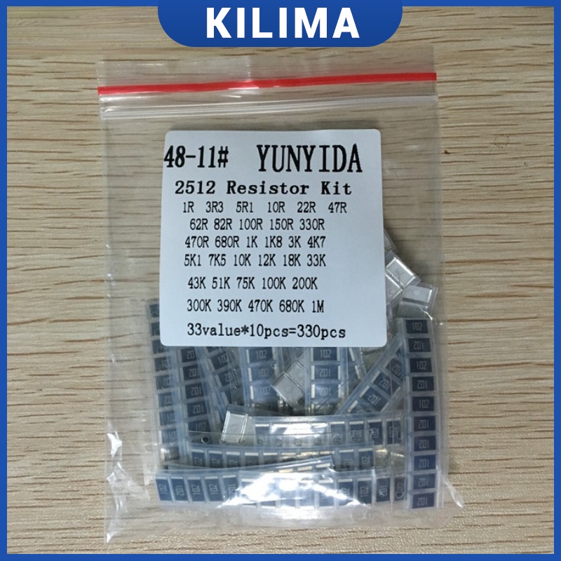2512 SMD Resistor Set Assorted Kit 1ohm-1M ohm 5% 33Values X 10pcs ...