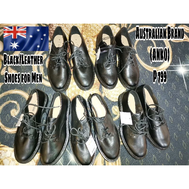 Black/Leather Shoes AUSTRALIAN Brand (ANKO) | Shopee Philippines