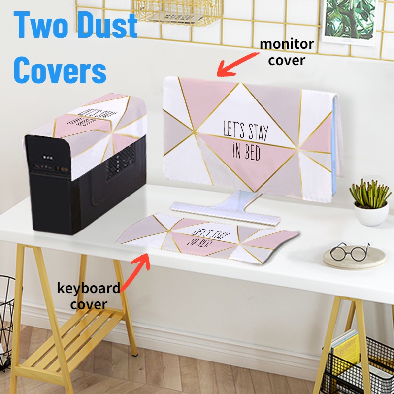 2Pcs Dust Cover LCD Monitor Cover Keyboard Cover TV Cover Desktop ...