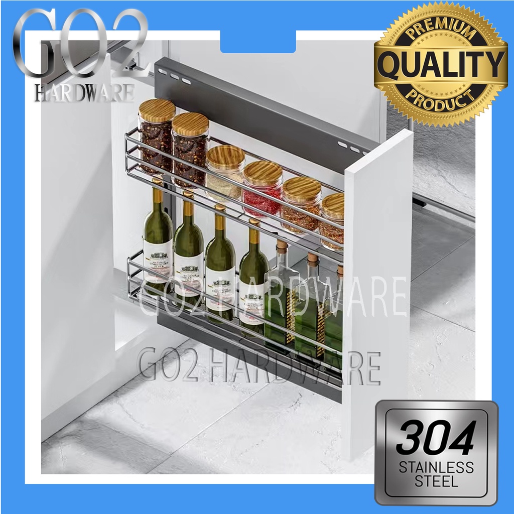 Best 304 Stainless Steel Condiments Pull Out Basket Organizer | Shopee ...