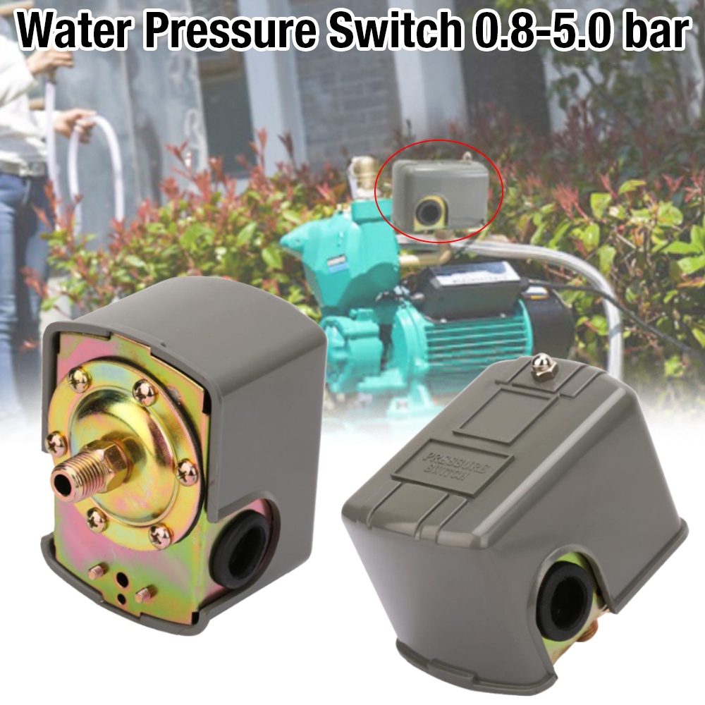 1PC Water Pressure Switch 0.8-5.0 bar Adjustable Double Spring Pole G1 ...