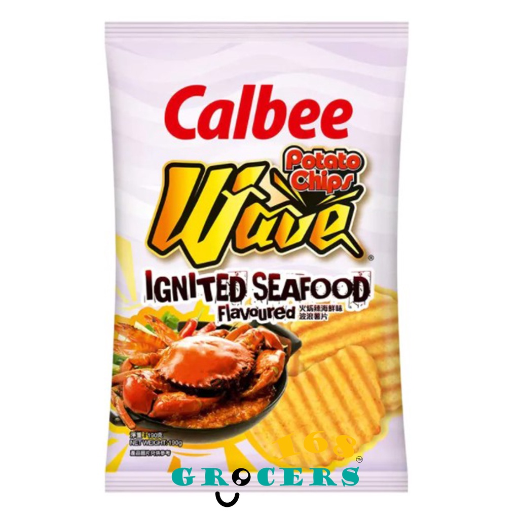 Calbee Wave Ignited Seafood Flavoured Potato Chips 190g | Shopee ...